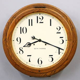 Oak Seth Thomas 30 Day Gallery Clock.