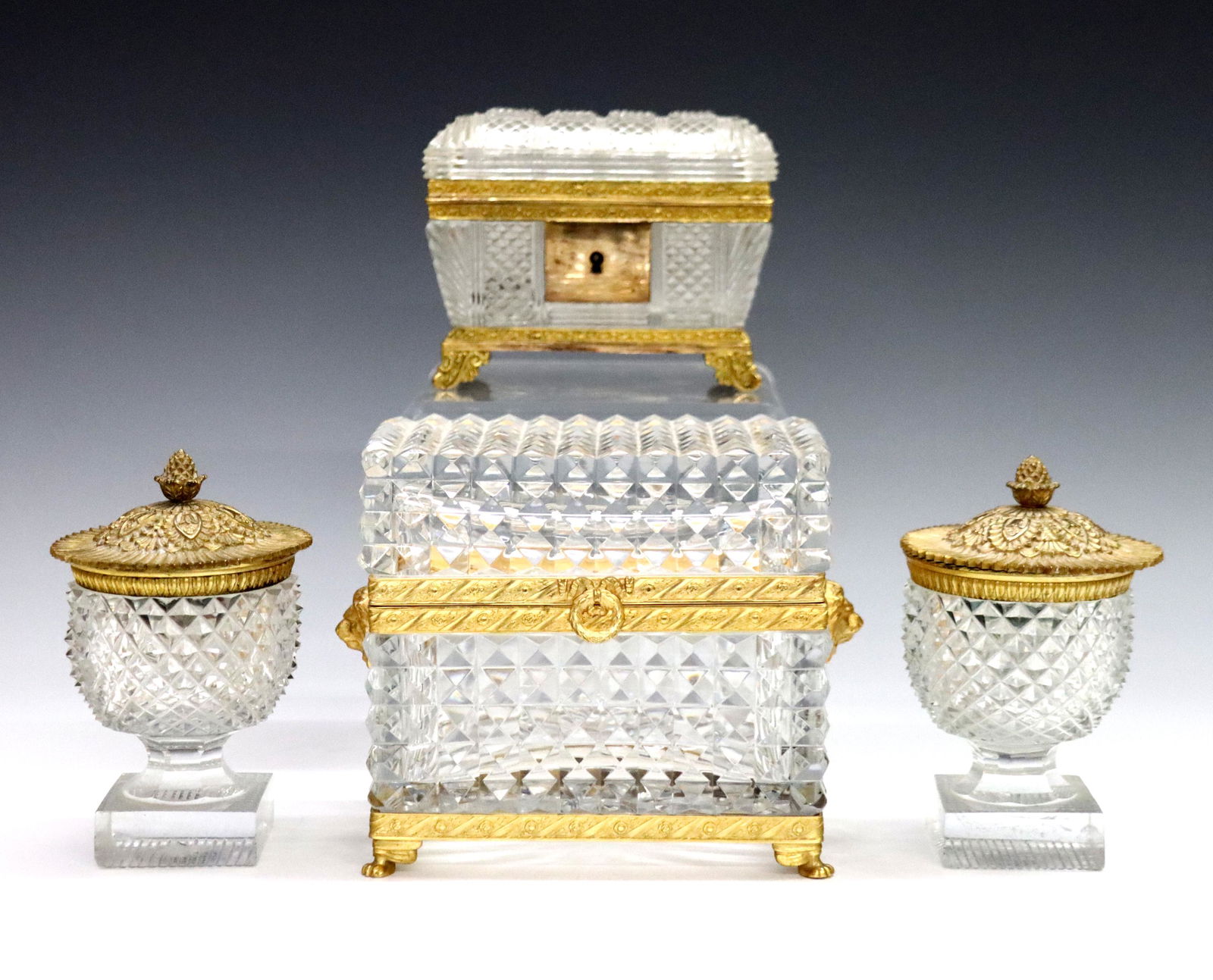 4 French Cut Crystal Boxes (#0203) on Jan 01, 2023 | Schmidt's Antiques ...