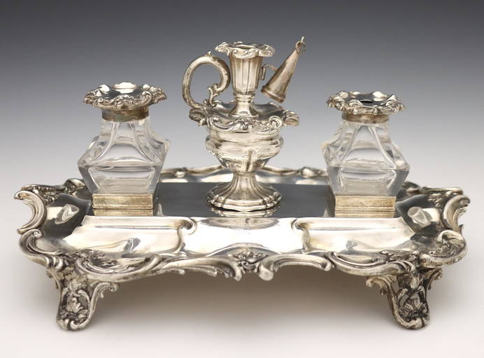 British Silverplate Inkstand (#0310) on Jan 01, 2023 | Schmidt's ...