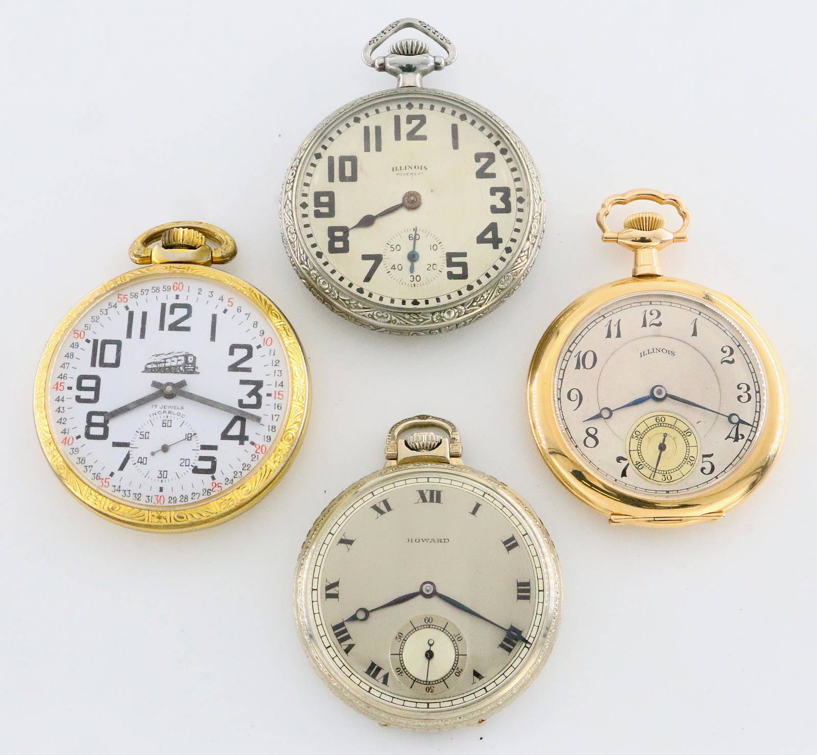4 Pocket Watches (#0220) on Apr 08, 2023 | Schmidt's Antiques Inc ...