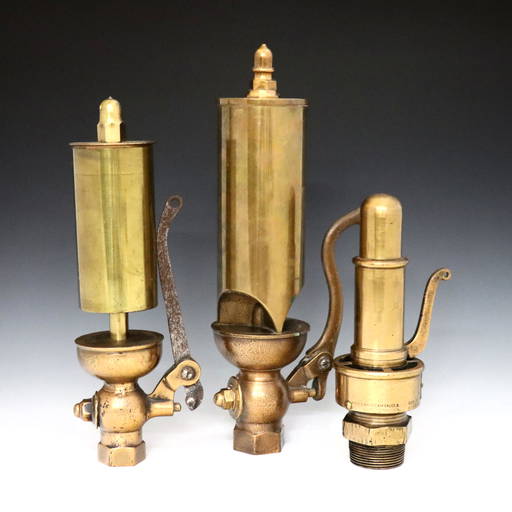 3 American Brass Steam Whistles