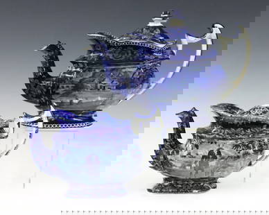 Antique 1840s W Adams & Sons Staffordshire Transferware