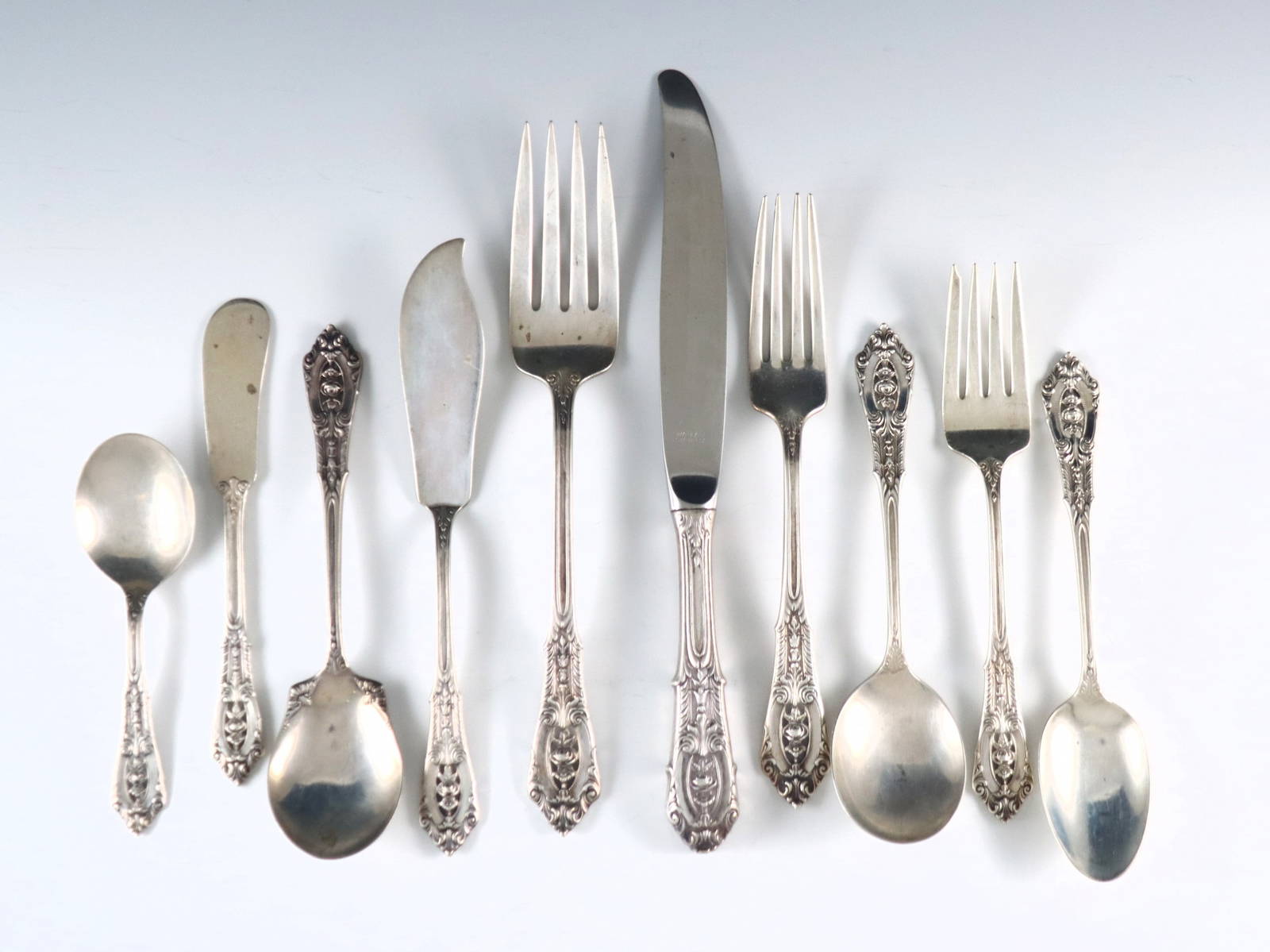 Wallace Rose Point Sterling Flatware Auction