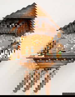 Gordian Hettich & Sohn Architectural Gothic Cuckoo Shelf Clock With 8 Tune Music Box Auction