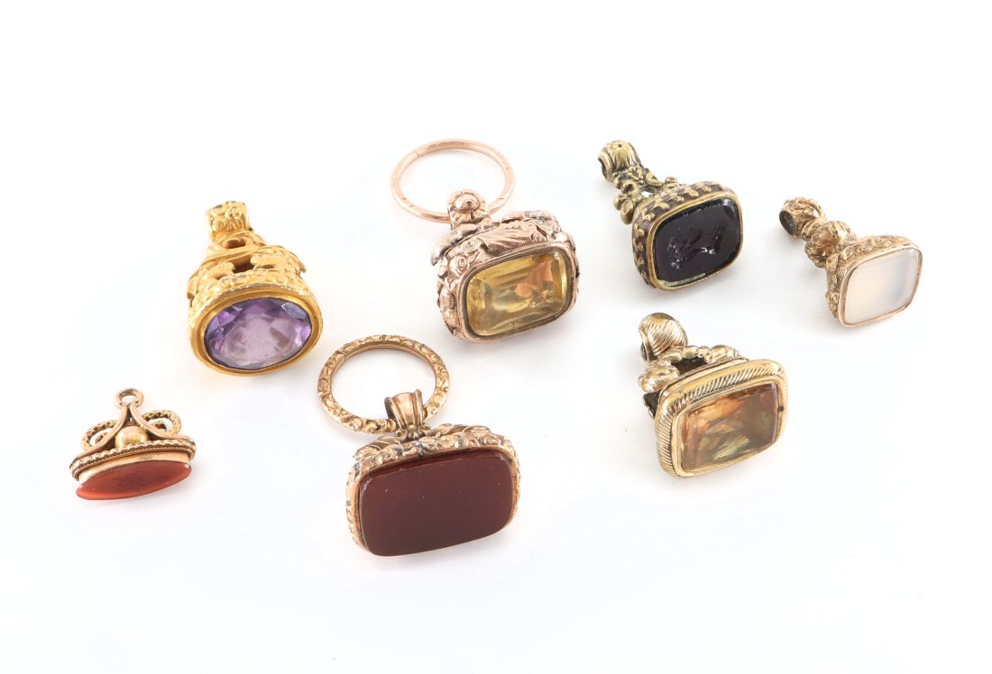 7 Victorian Pocket Watch Fobs Auction