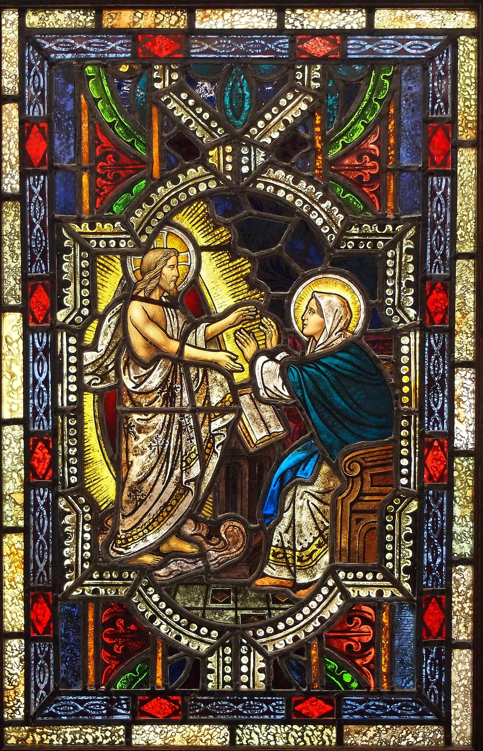 Gothic Revival Stained Glass Window Of The Resurrection Auction