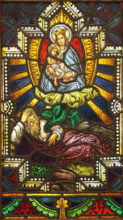 Gothic Revival Stained Glass Window Of The Resurrection Auction