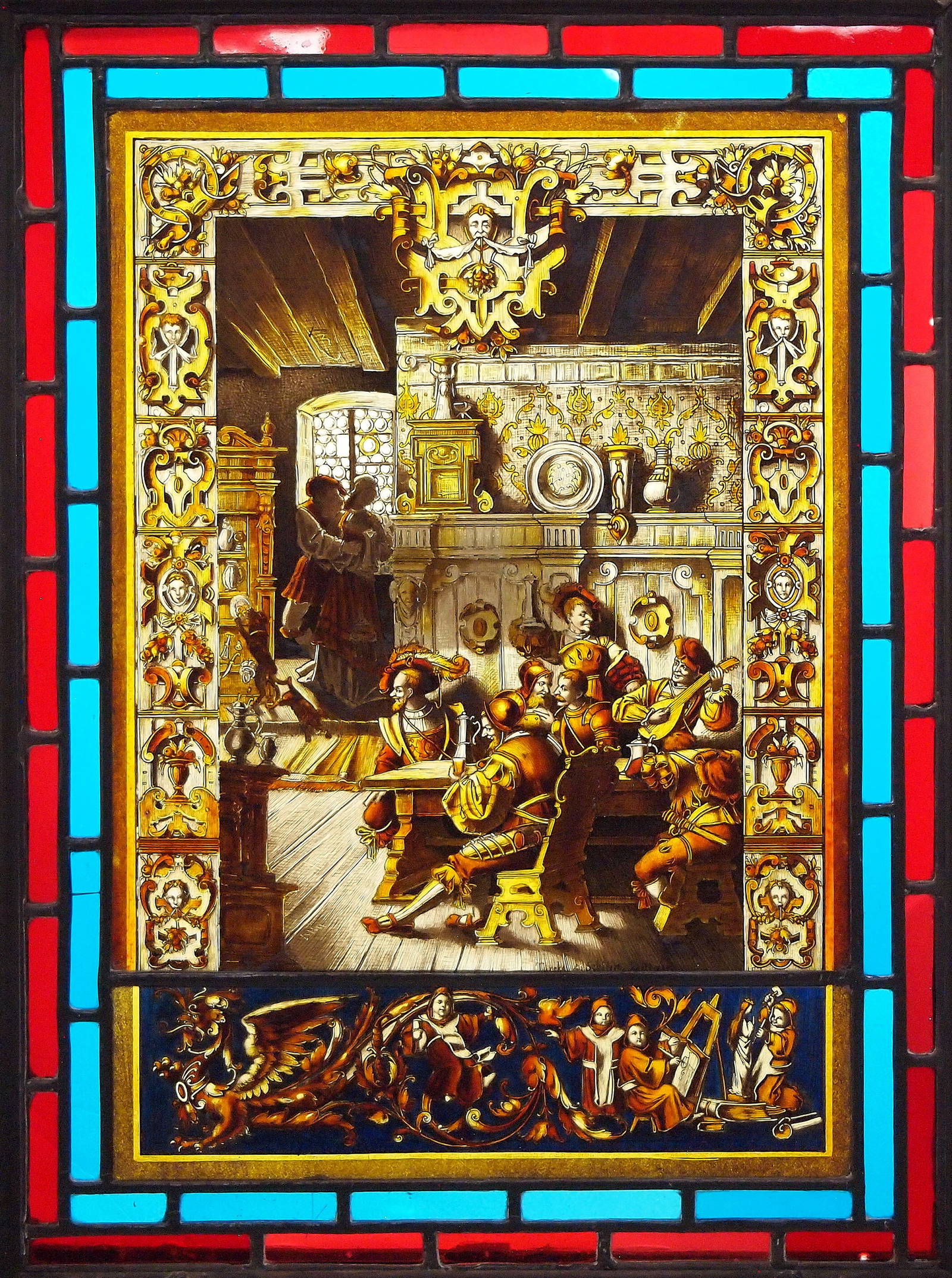 German Stained Glass Panel Auction