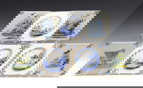 Set Of Three Delftware Tile Plaques Auction