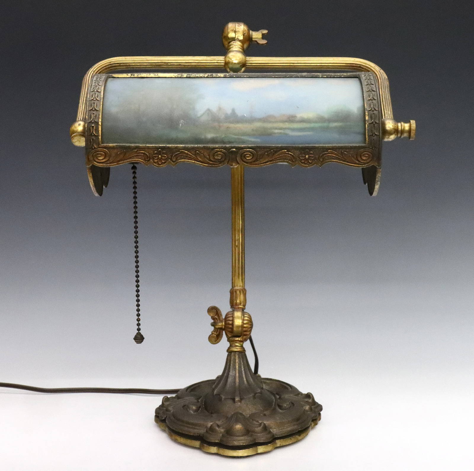 Miller Reverse Painted Desk Lamp Auction