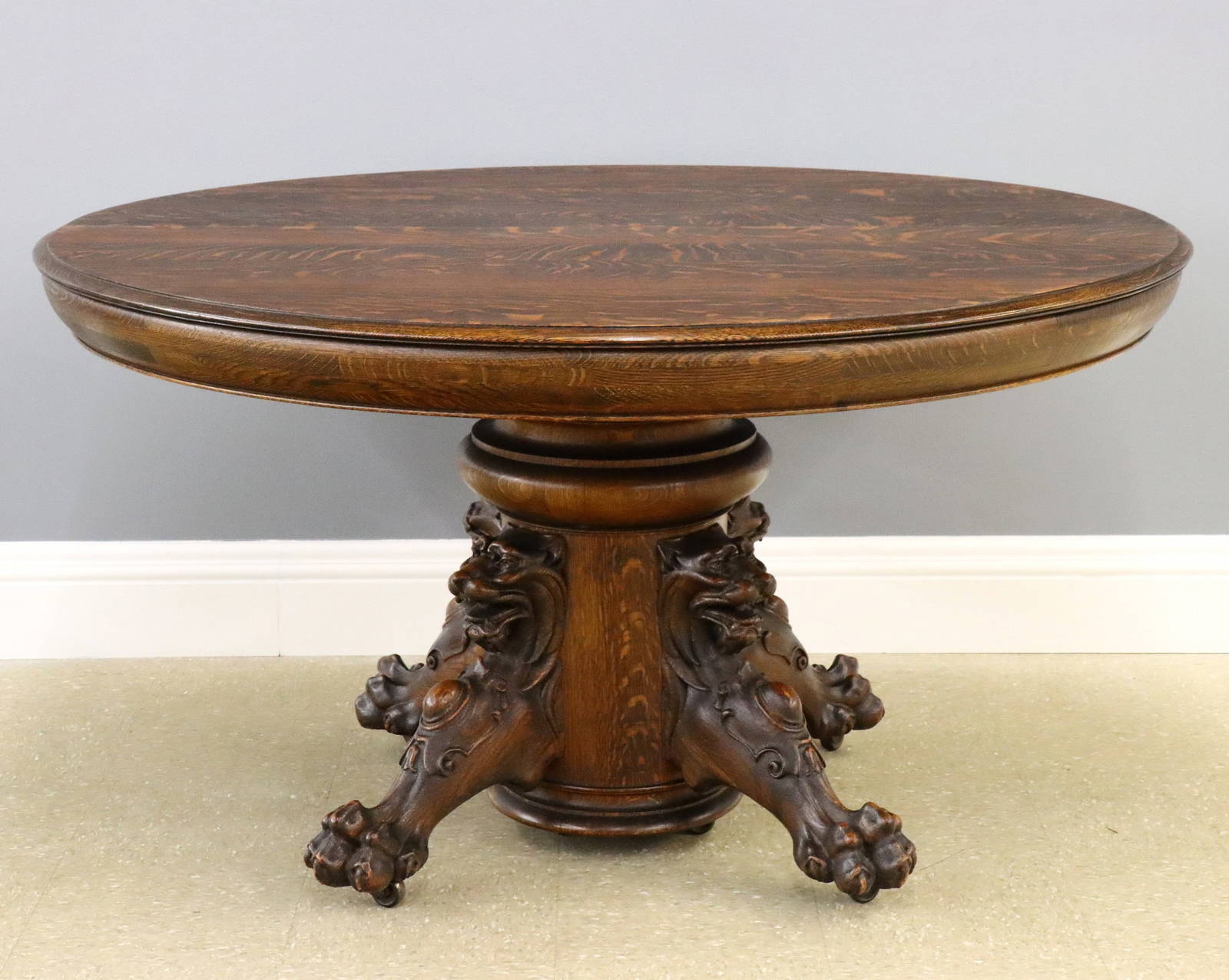 Horner Brothers Oak Dining Table Auction