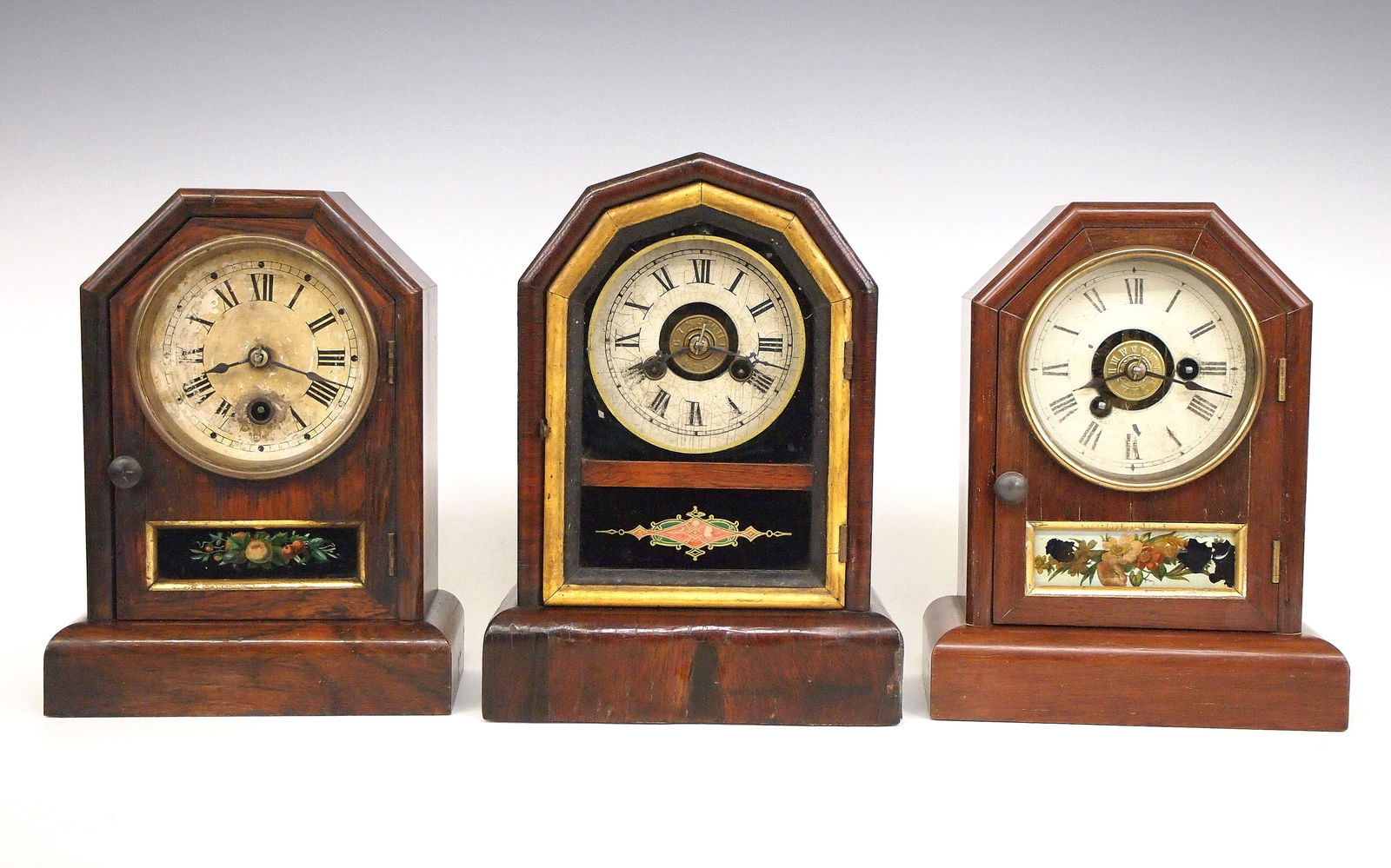 3 American Cottage Clocks Auction