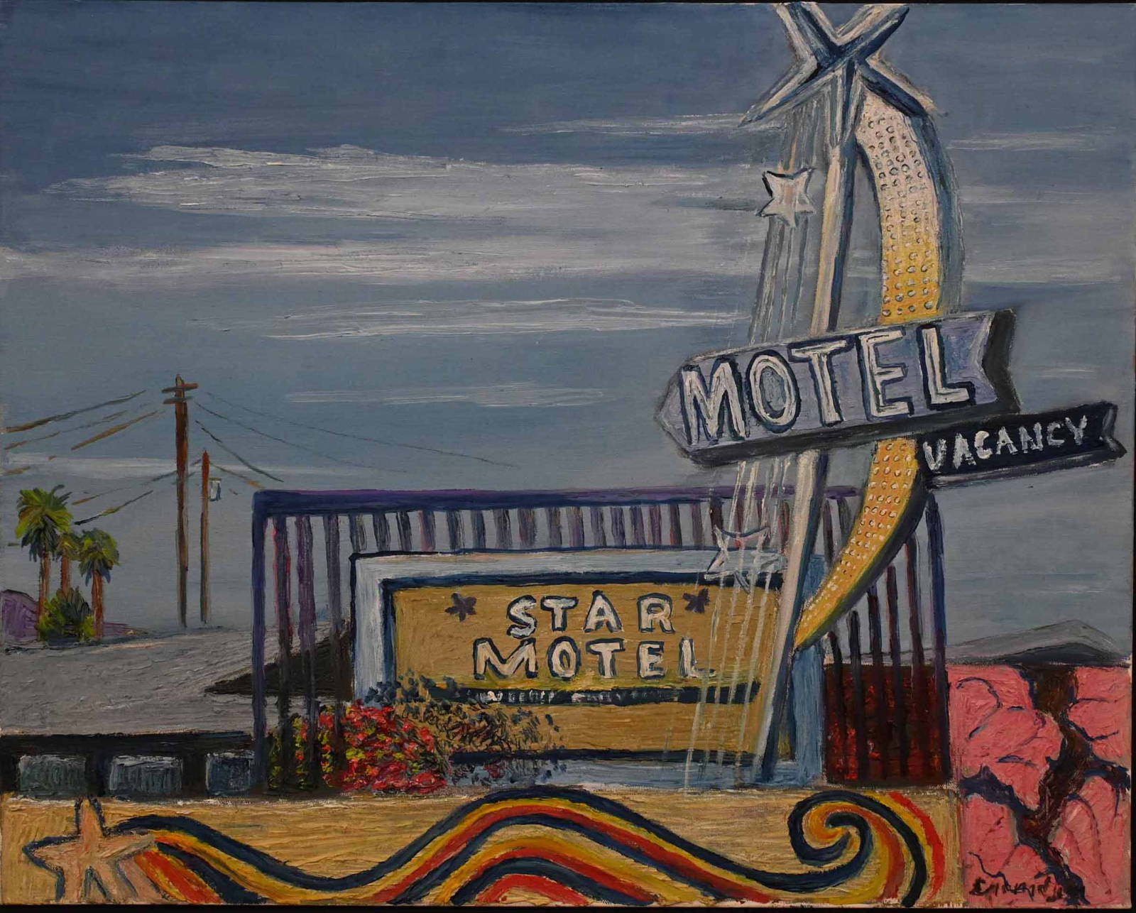 Original Oil Painting On Canvas – Star Motel, Las Vegas – Signed Urban ...